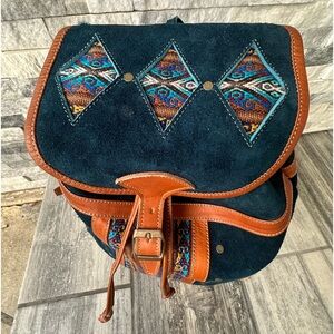 Leather | Bags | Boho Leather Suede Bucket Style Backpackethnic ...